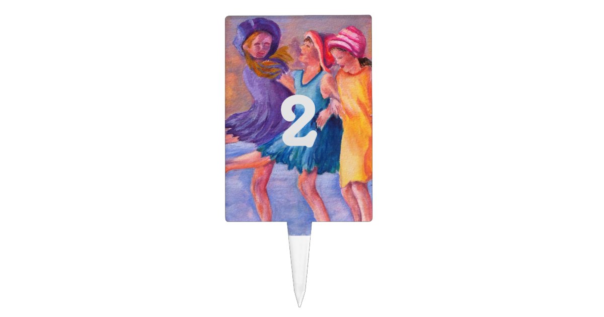 BEACH GIRLFRIENDS TABLE NUMBER CAKE TOPPER | Zazzle