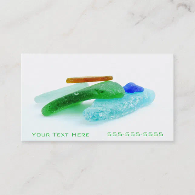 Beach Glass, Lake Michigan Tumbled Colorful Shards Business Card | Zazzle
