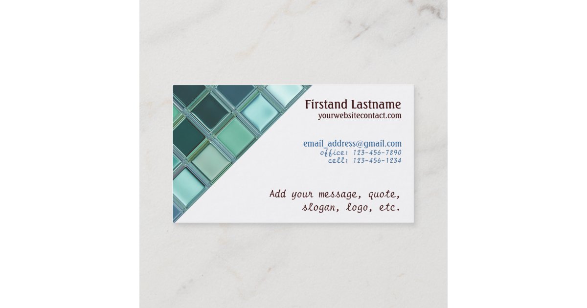 Beach Glass Mosaic Tile Art Business Card | Zazzle