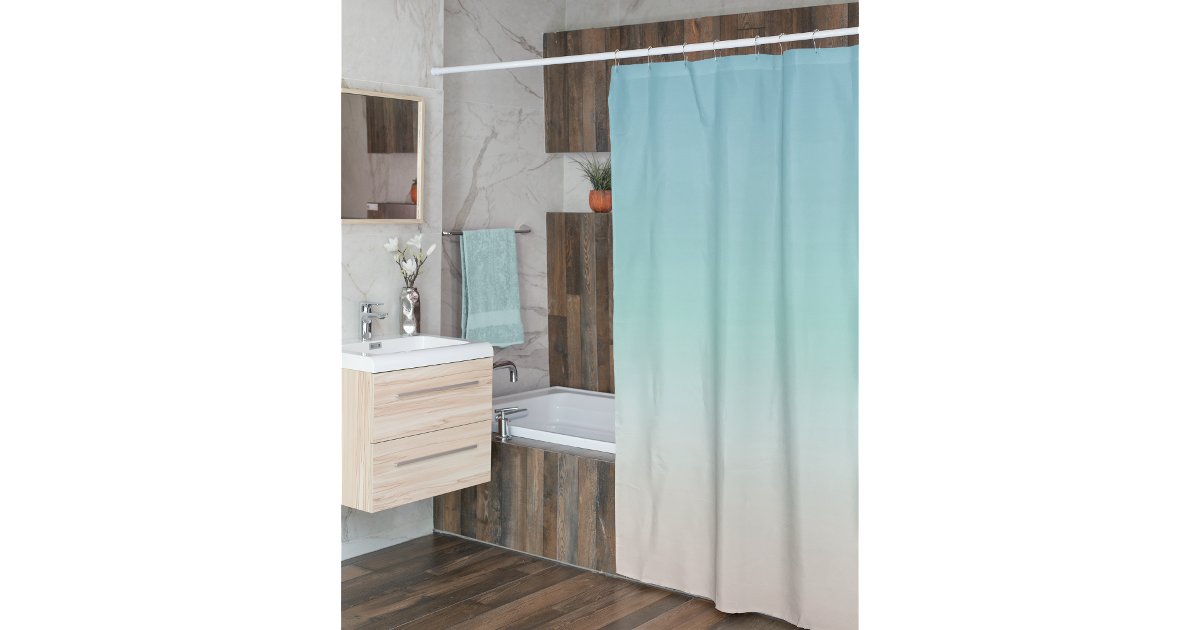 Beach Gradient | Turquoise Modern Minimalist Shower Curtain | Zazzle