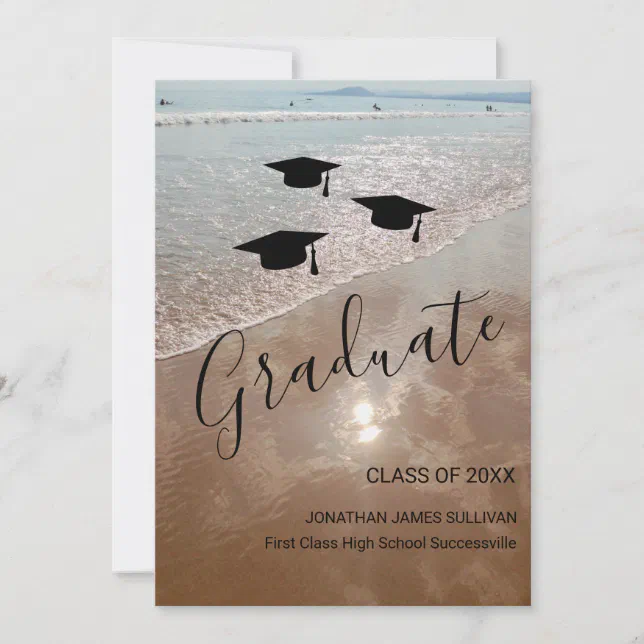 Beach Graduation Announcement | Zazzle