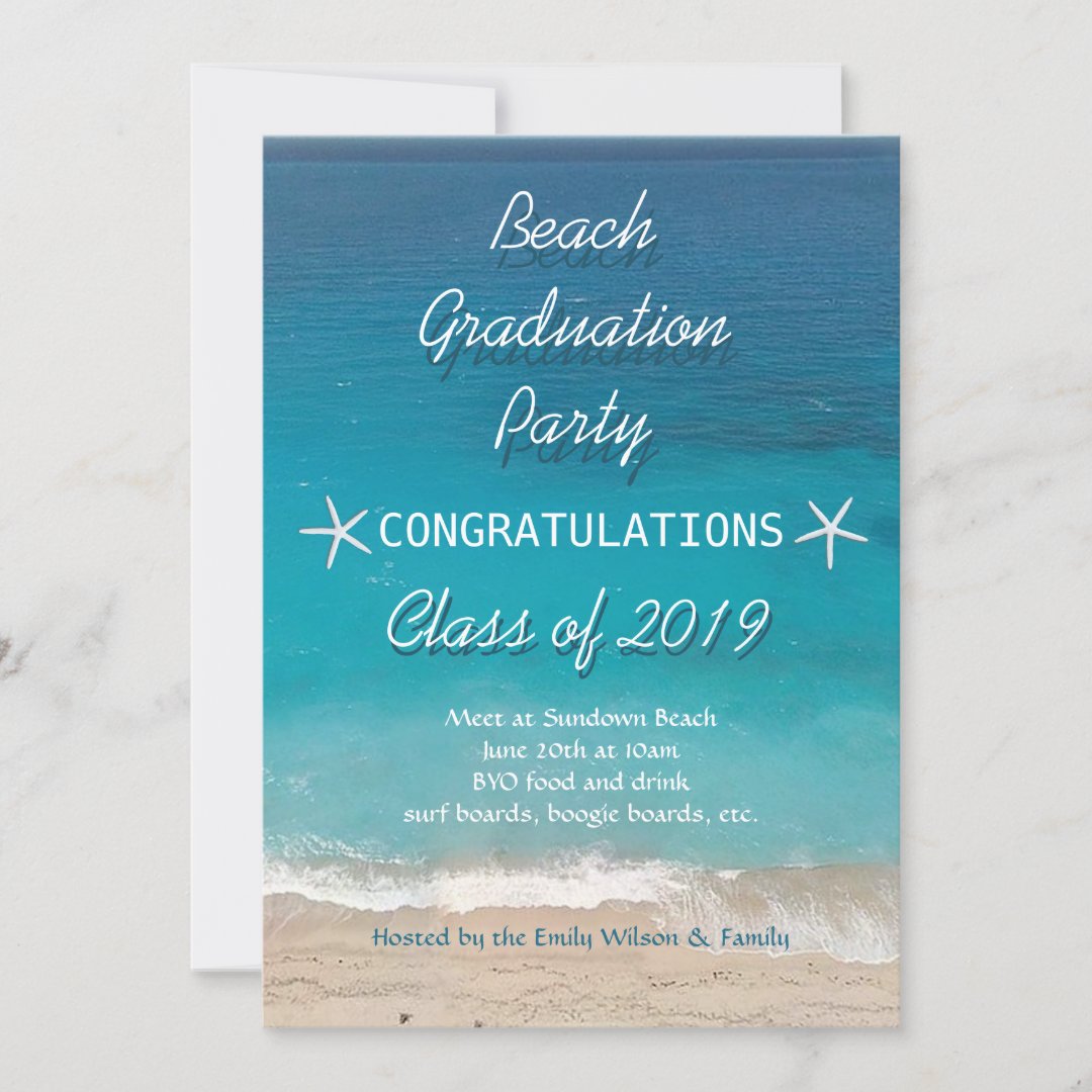 Beach Graduation Party for Class Invitation | Zazzle