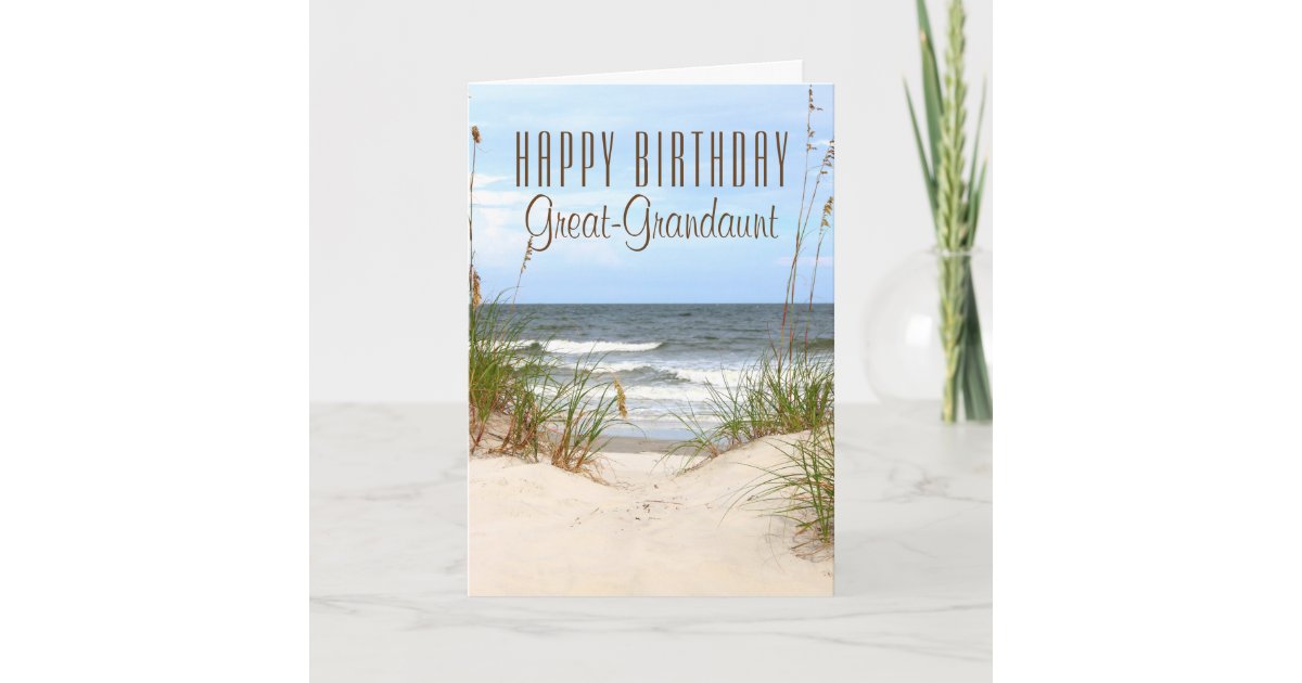 Beach Great-Grandaunt Birthday Card | Zazzle