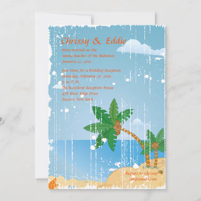 Beach Grunge Invitation | Zazzle