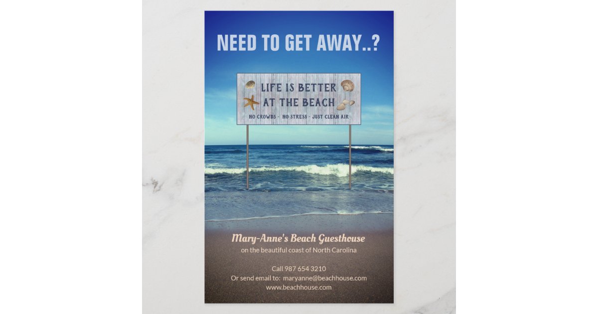 Beach Guest House Flyer | Zazzle