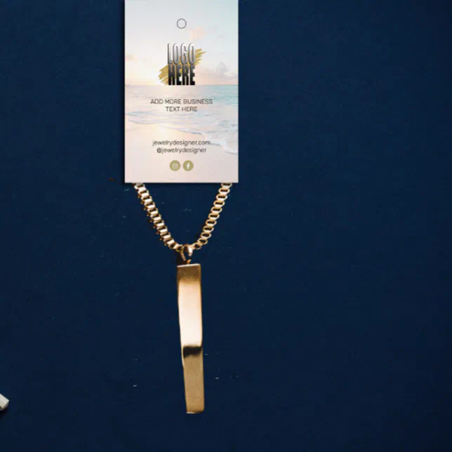 Beach Hanging Display Price Tag with QR and Logo | Zazzle