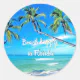 Beach happy in Florida magnet Classic Round Sticker | Zazzle