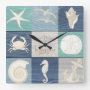 Beach Happy Place Blue Aqua Old Wood Sea Clock | Zazzle