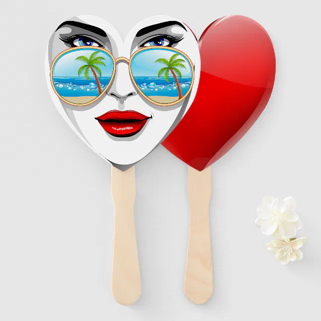 Beach Heart Fan | Zazzle
