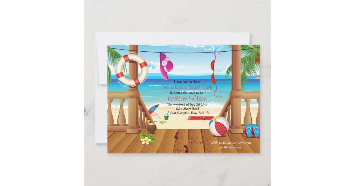 Beach House Bachelorette Party Invitation | Zazzle