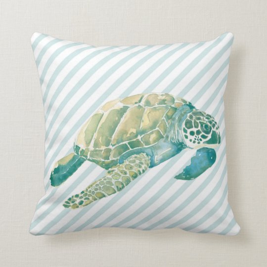Beach House Blue Green Sea Turtle Pillow | Zazzle.com