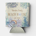 Beach House Coastal Ocean Family Can Cooler | Zazzle