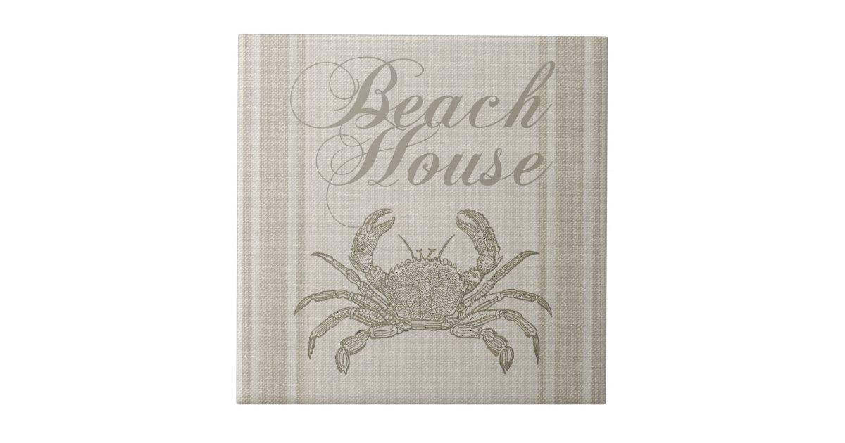 Beach House Crab Seashore Tile | Zazzle