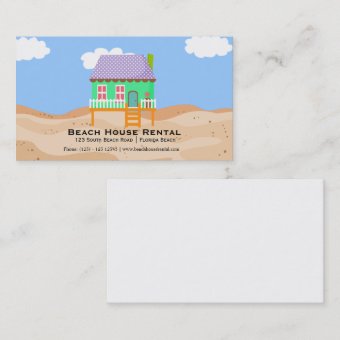 Beach House Rental Business Card | Zazzle