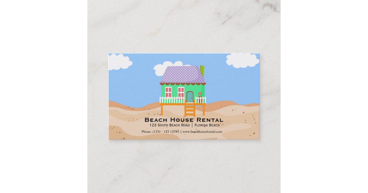 Beach House Rental Business Card | Zazzle