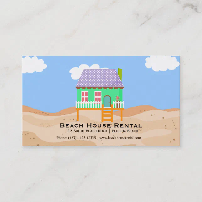 Beach House Rental Business Card | Zazzle