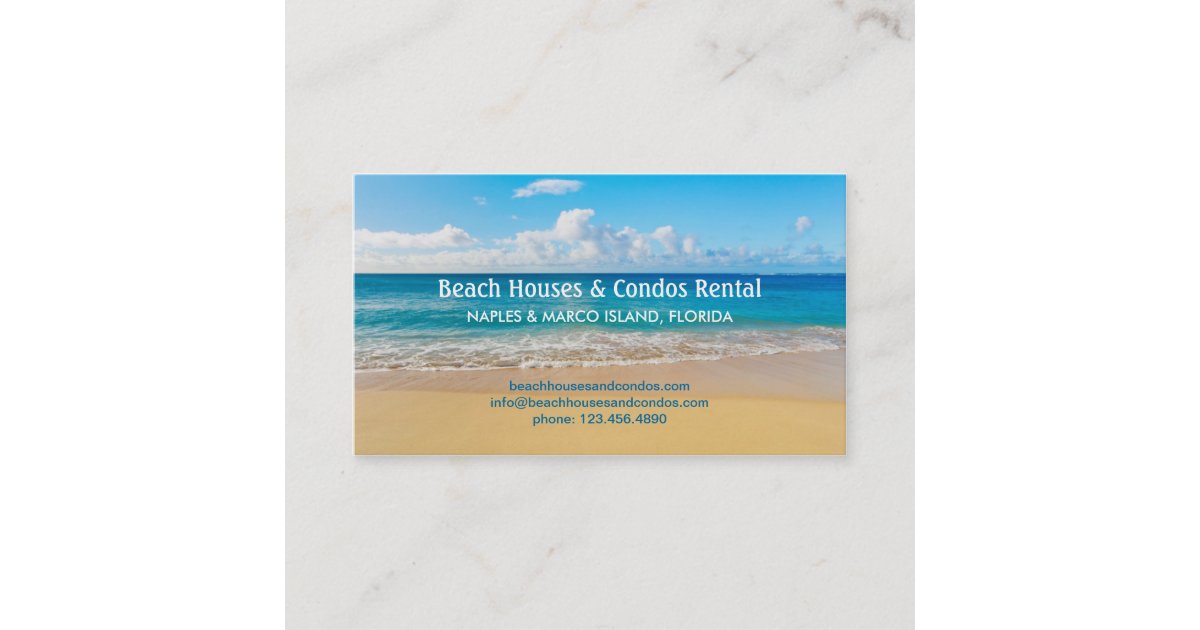 Beach House Rental Business Card | Zazzle