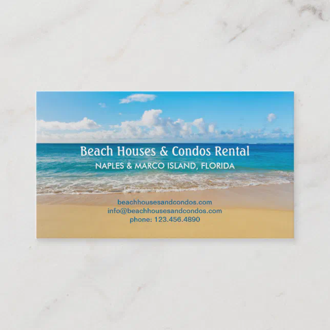 Beach House Rental Business Card | Zazzle