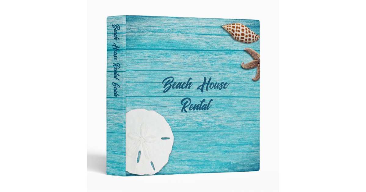 Beach House Rental Information Book Binder | Zazzle
