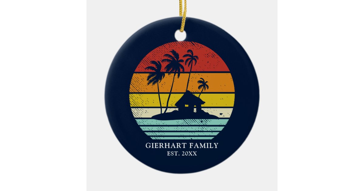 Beach House Vacation Family Reunion Nautical Ceramic Ornament | Zazzle