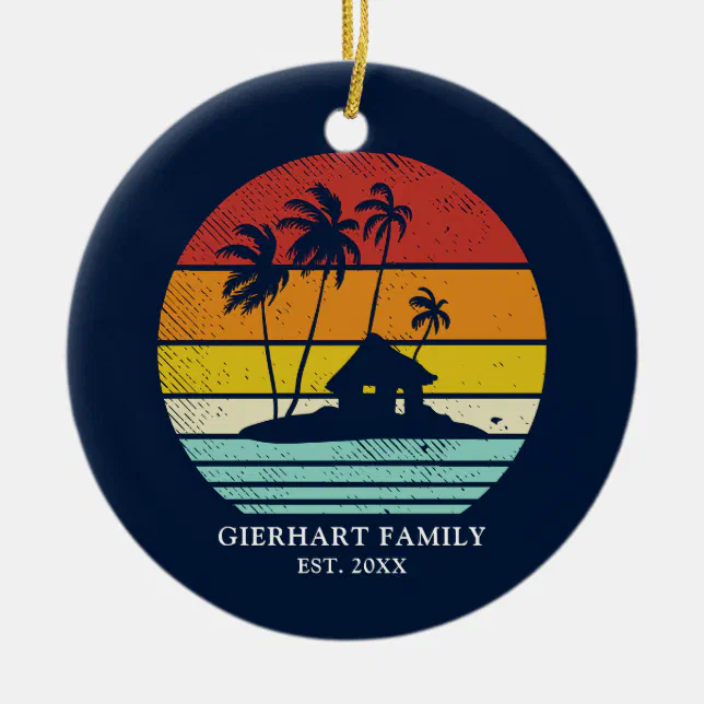 Beach House Vacation Family Reunion Nautical Ceramic Ornament | Zazzle