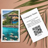Beach House Vacation Rental Custom Picture QR Code Business Card | Zazzle
