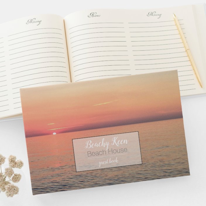 Beach House Vacation Rental Photo Cover Guest Book | Zazzle.com