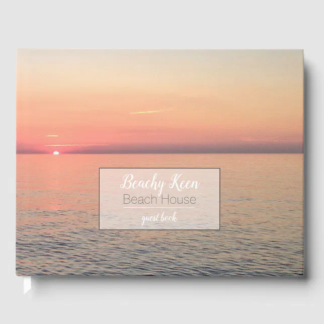 Beach House Vacation Rental Photo Cover Guest Book | Zazzle