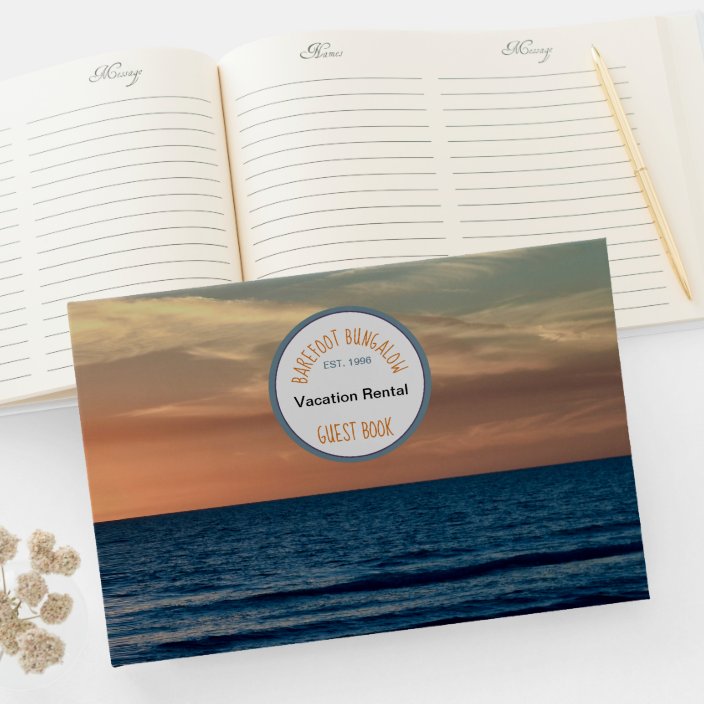 Beach House Vacation Rental Photo Guest Book | Zazzle