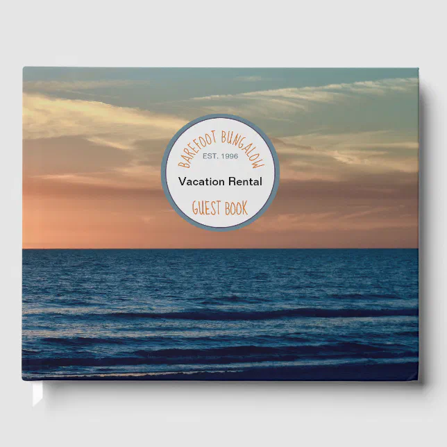 Beach House Vacation Rental Photo Guest Book | Zazzle