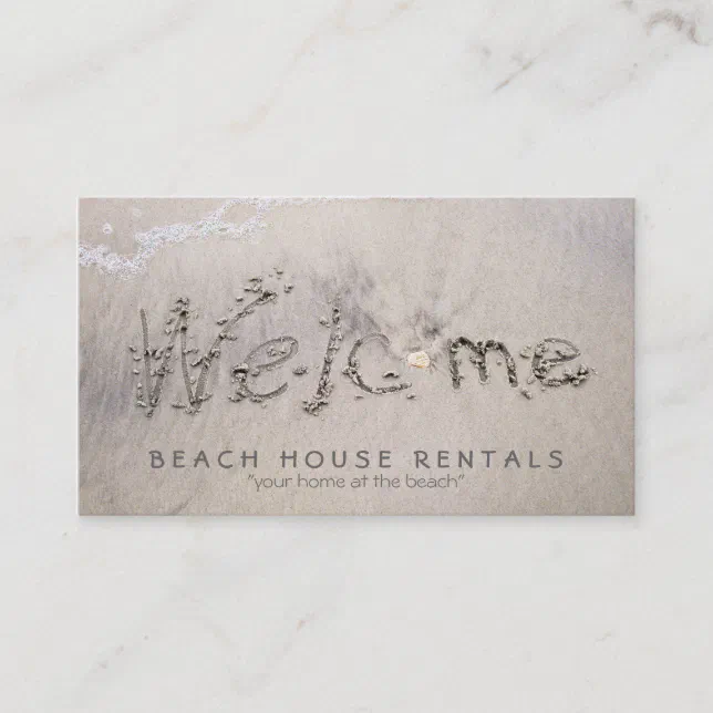 Beach House Welcome Business Card | Zazzle