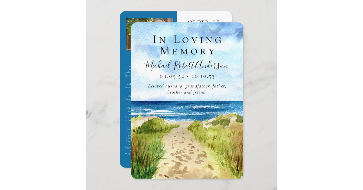 Beach In Loving Memory Funeral Program | Zazzle