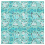 Stylish Beach Sand Sea Shells Pattern Fabric | Zazzle