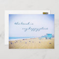 Beach Is My Happy Place Script California Vacation Postcard | Zazzle