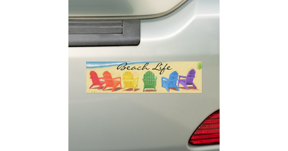 Beach Life Bumper Sticker | Zazzle