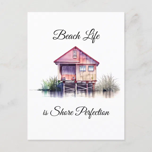 Beach Life Pun | Just Saying Hi Personalized Postcard | Zazzle