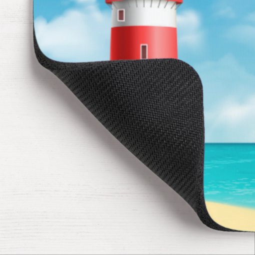 Beach Lighthouse Seagull Mousepad | Zazzle