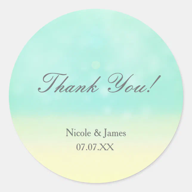 Beach Look Elegant Vintage Wedding Favor Stickers | Zazzle
