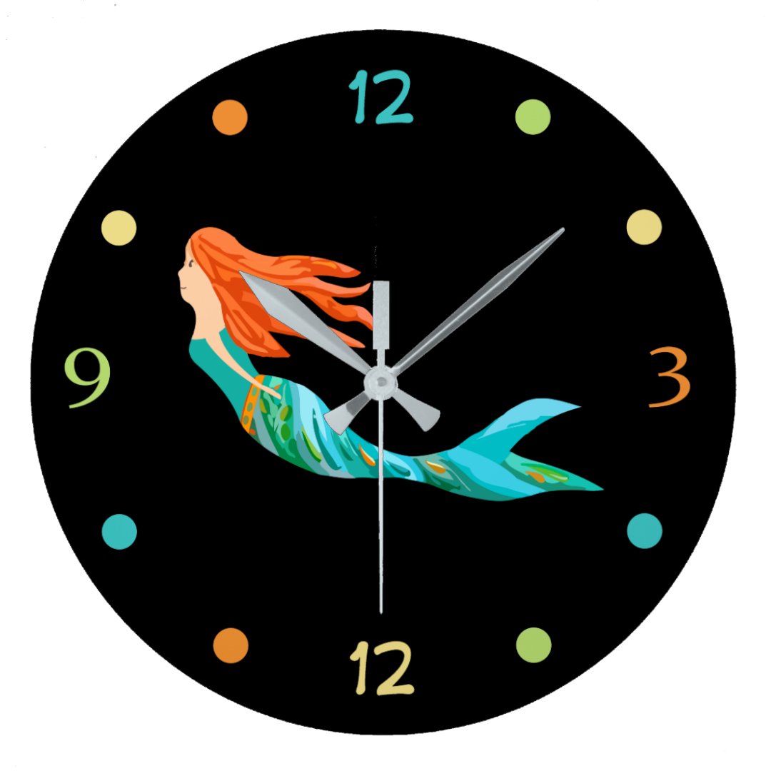 Beach Mermaid Wall Decor Large Clock | Zazzle