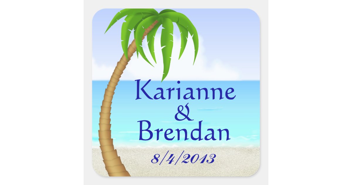 Beach Monogram Sticker - SRF | Zazzle