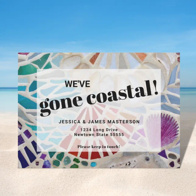 Beach Moving Announcement Card | Zazzle