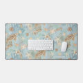 Beach Nautical Sea Turtle Seahorse Starfish Aqua Desk Mat | Zazzle