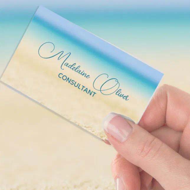 Beach Ocean Coastal Blue Modern Chic Business Card | Zazzle