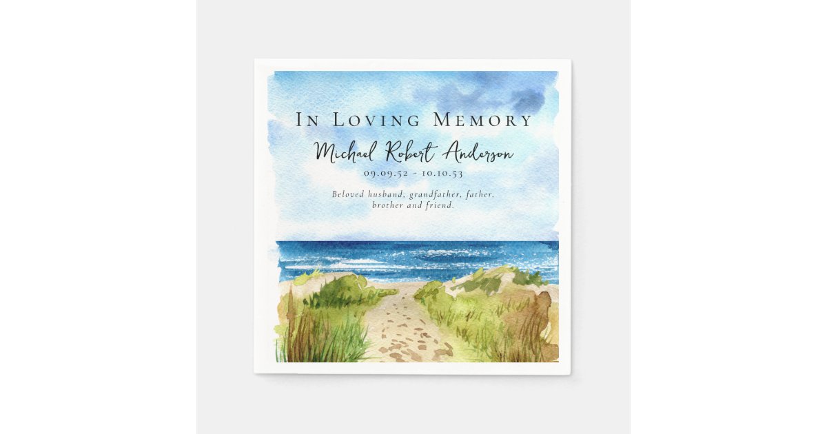 Beach Ocean Memorial Funeral Napkins | Zazzle