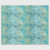 Beach Ocean Mermaid Fish Scales Wrapping Paper | Zazzle