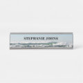 Beach Ocean Monogrammed Name Water Blue Classy Desk Name Plate | Zazzle