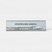 Beach Ocean Monogrammed Name Water Blue Classy Desk Name Plate | Zazzle