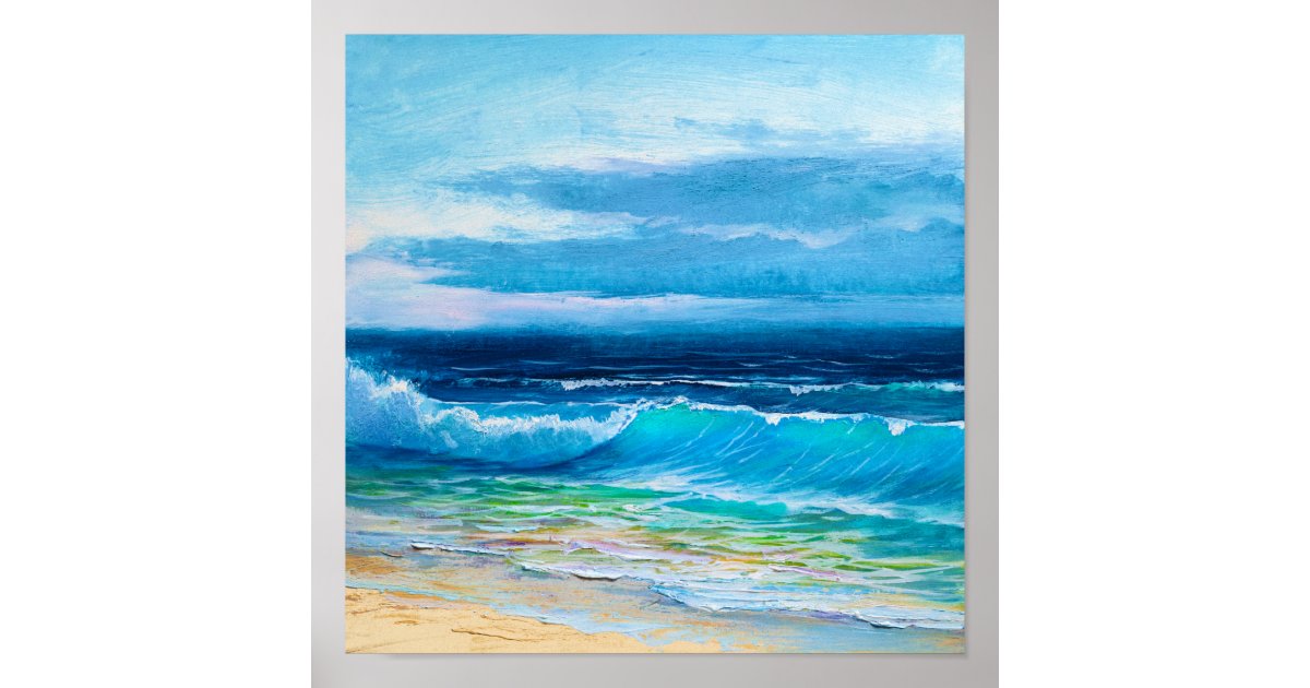 Beach Ocean Painting Poster | Zazzle