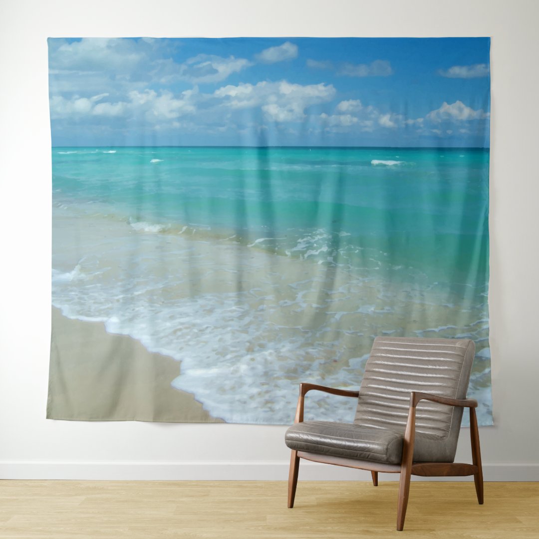 Beach Ocean Scenic Landscape Wall Hanging Backdrop | Zazzle