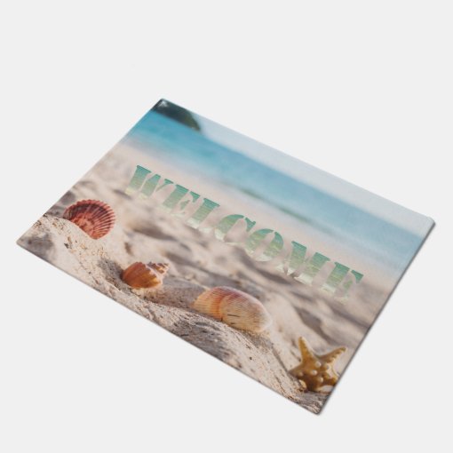 Beach, Ocean,Seashells ,Welcome Doormat | Zazzle